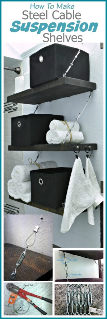 HOW TO MAKE DIY STEEL CABLE SUSPENSION SHELVES